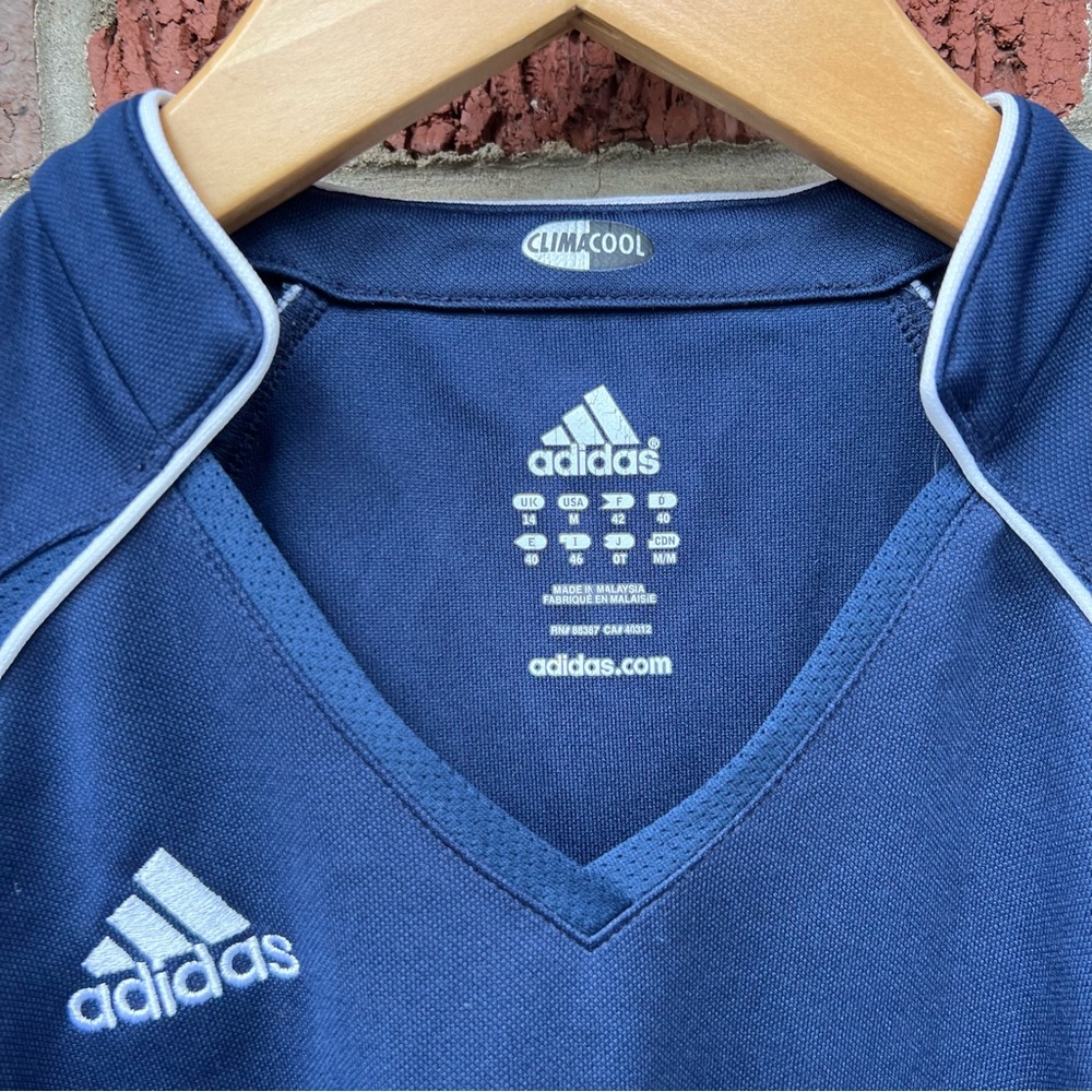 Adidas Navy Blue And White Cut In Sports Athletic Sli… - Gem